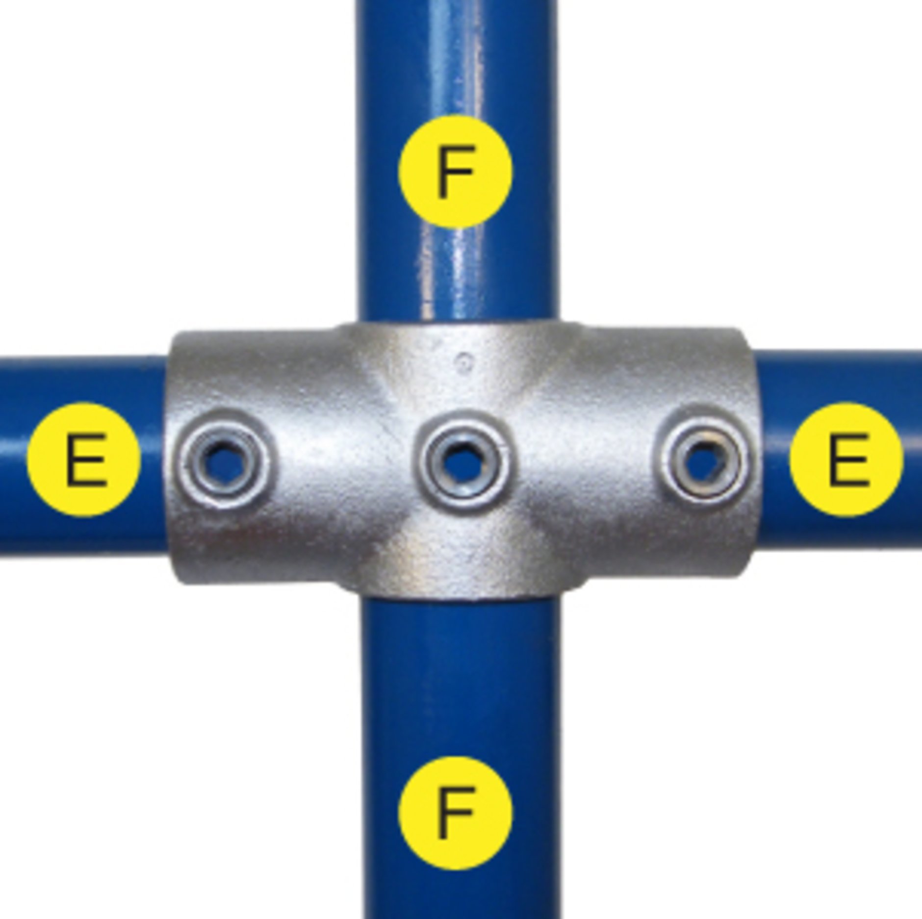 Reducing Cross 119R | Middle Rail Galvanised Tube Fittings