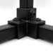 Black Square 3 Way 90 Degree Elbow - 128